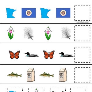 30 Minnesota State Symbols Themed Learning Games Download. ZIP File ...