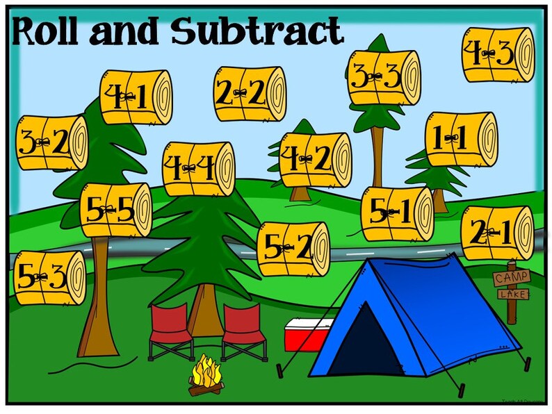 10 Printable Camping Themed Kindergarten Math Center Games and ...