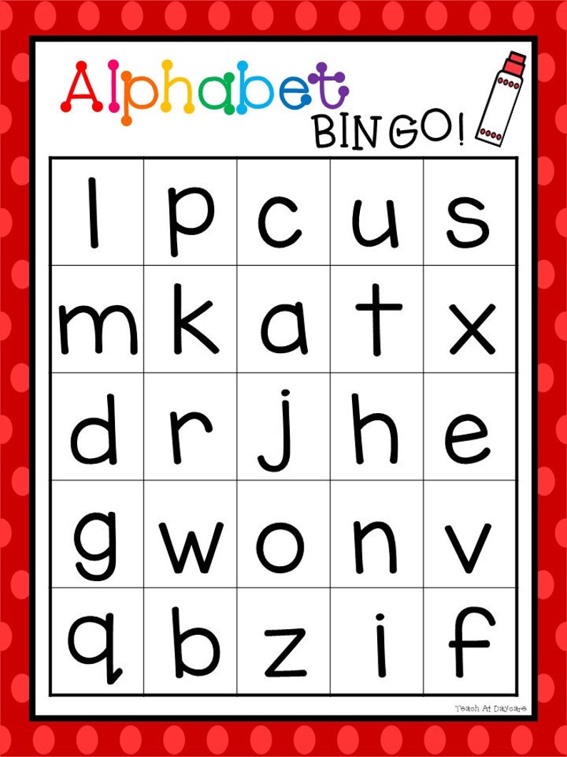 Alphabet BINGO Game and Worksheets. Color & Black and White. - Etsy