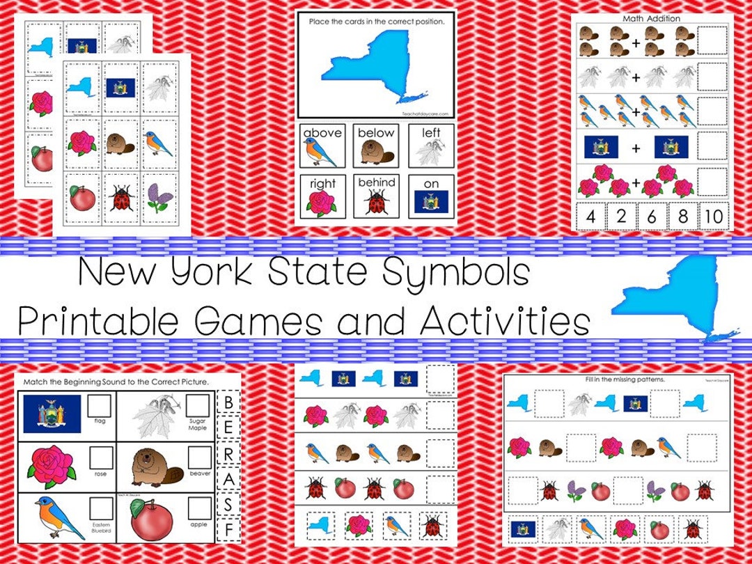 30 New York State Symbols Themed Learning Games Download. ZIP File ...