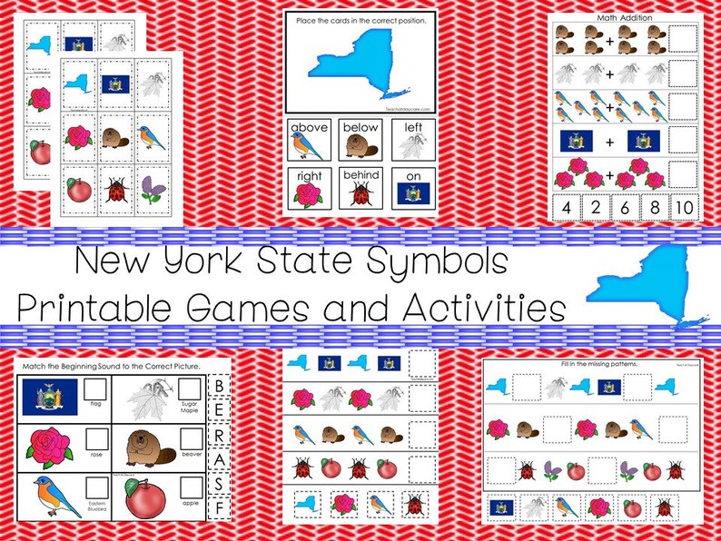 30 New York State Symbols Themed Learning Games Download. ZIP | Etsy