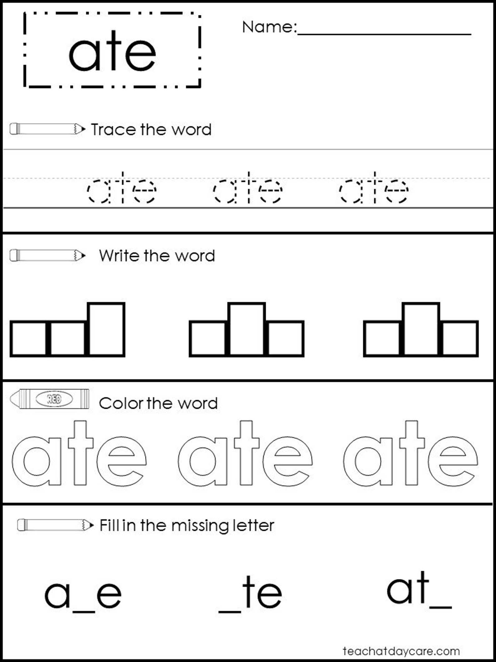 52 Printable Dolch Primer Word Work Worksheets. Kindergarten ...