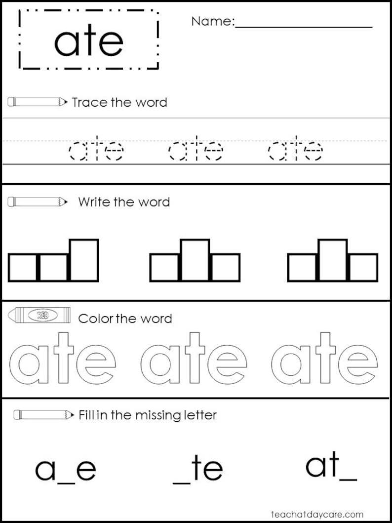 52 Printable Dolch Primer Word Work Worksheets. Kindergarten ...