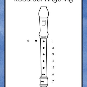 30 Watercolor Soprano Recorder Fingering Charts. Baroque Style. Music ...