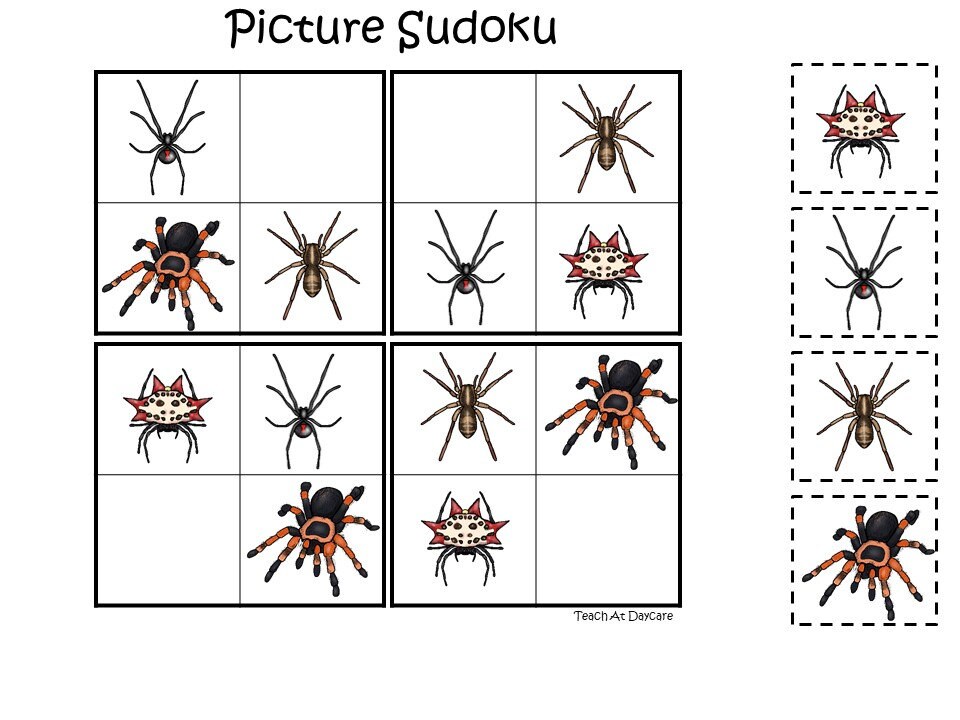 30 Spiders Printable Preschool Educational Games Download. | Etsy