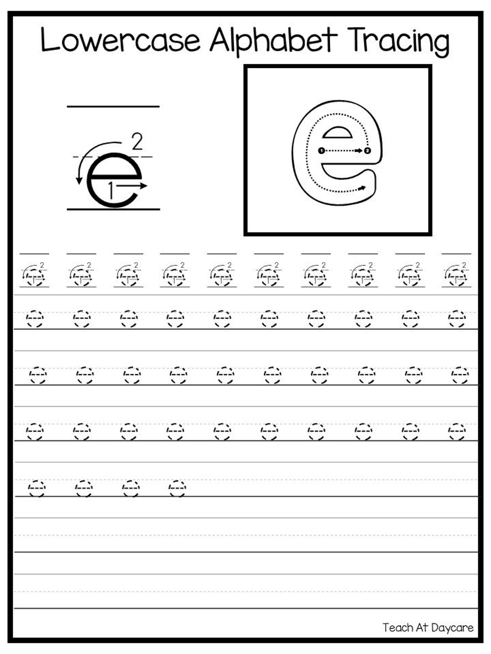 26 Printable Lowercase Alphabet Tracing Worksheets. | Etsy