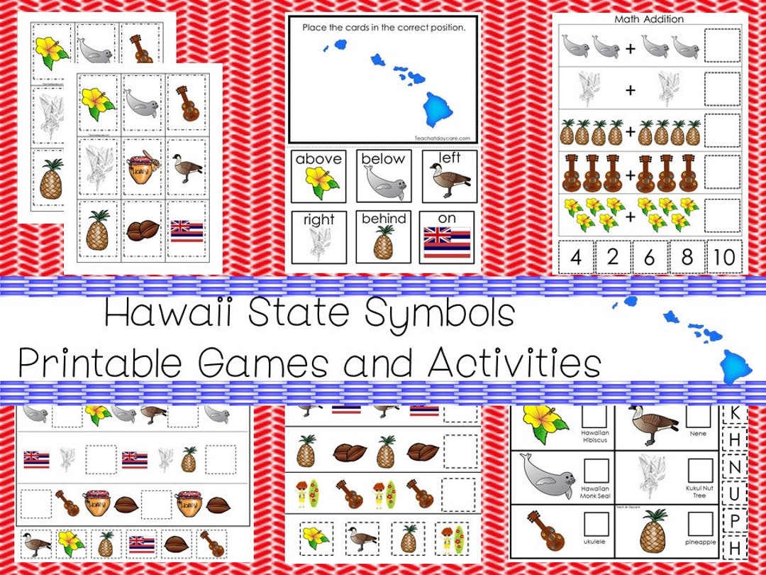 30 Hawaii State Symbols Themed Learning Games Download. ZIP File ...
