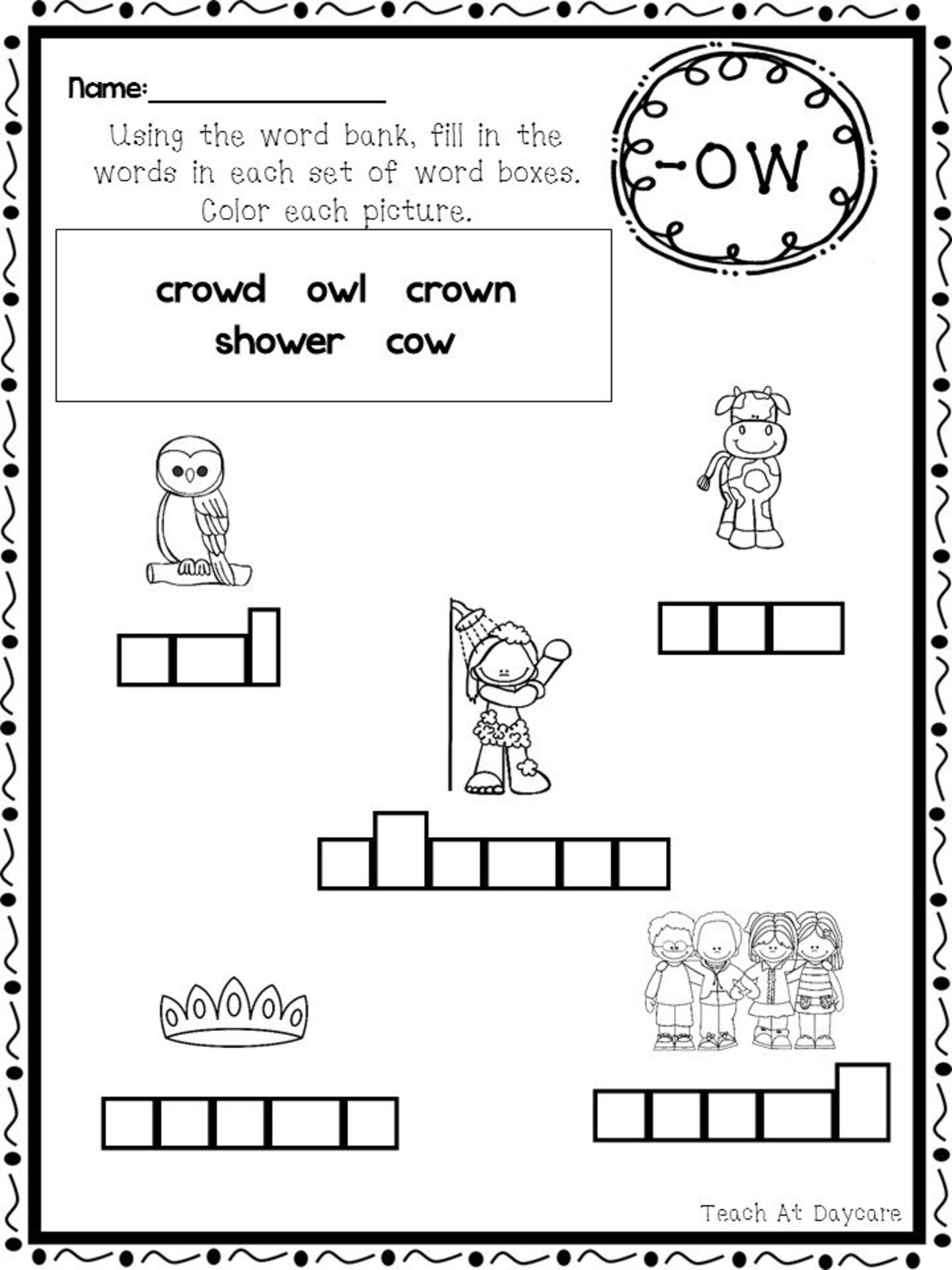 10 Printable Diphthongs Box Write Worksheets. Kindergarten-2nd Grade ...