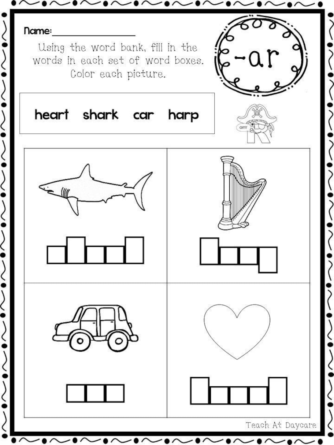 10 Printable R-controlled Vowel Words Box Write Worksheets ...