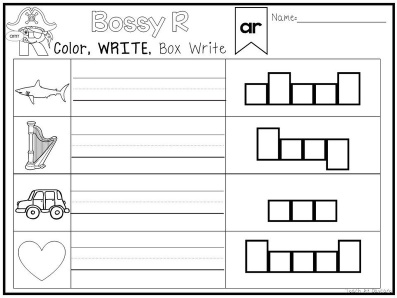 R-controlled Vowel Worksheets, Color, Trace, Write (PDF Download) - Etsy