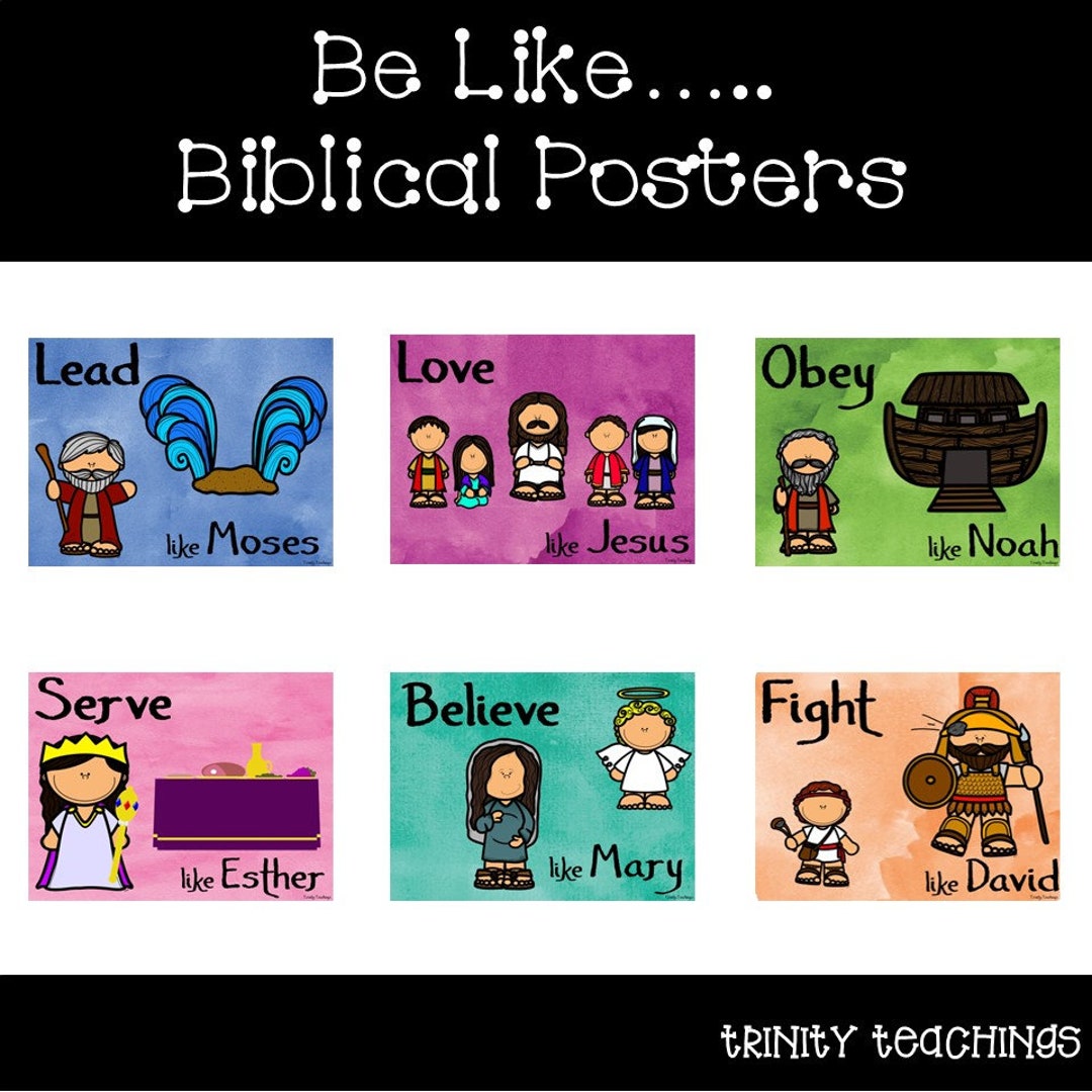 12 Be Like Biblical Posters. 6 Color, 6 Black and White. Classroom Wall ...