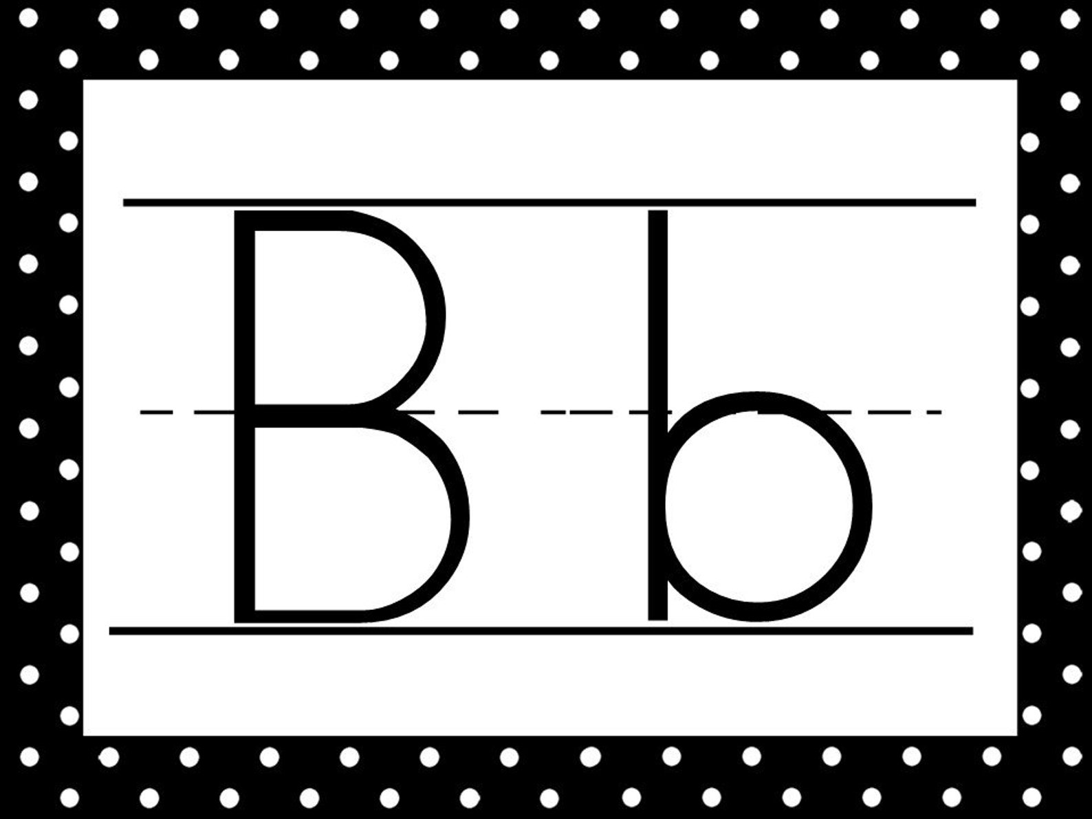26 Printable Black and White Polka Dot Alphabet Posters. 8x10 | Etsy