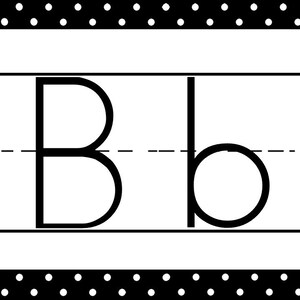 26 Printable Black and White Polka Dot Alphabet Posters. 8x10 Classroom ...