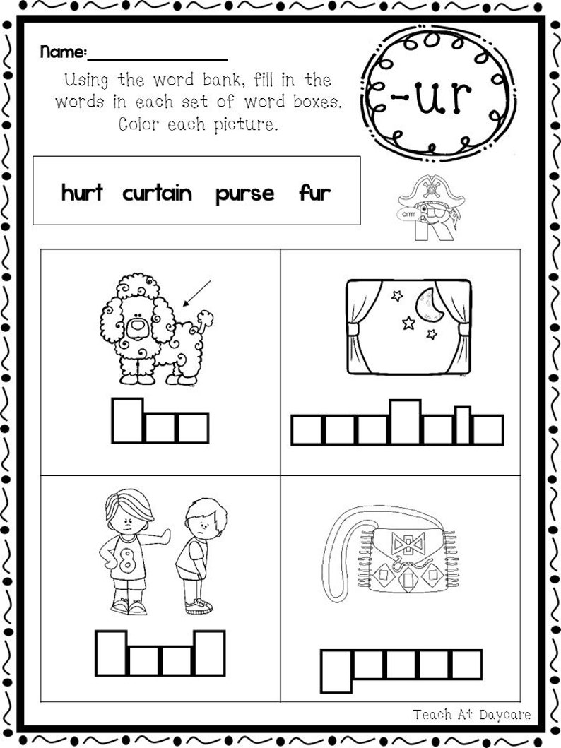 10 Printable R-controlled Vowel Words Box Write Worksheets. - Etsy Hong ...