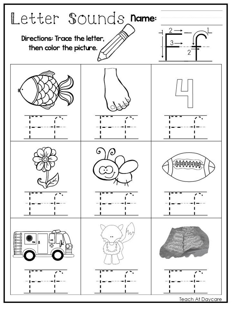 24 Printable Alphabet Letter Sounds Worksheets. Preschool-kdg Phonics ...
