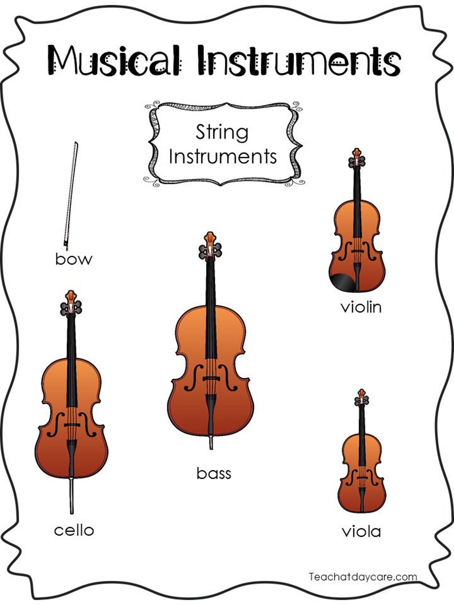 5 Musical Instruments Wall Charts. Music Class Poster Set. 8.5 - Etsy