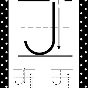 26 Black and White Beginning Alphabet Tracing Posters/worksheets ...