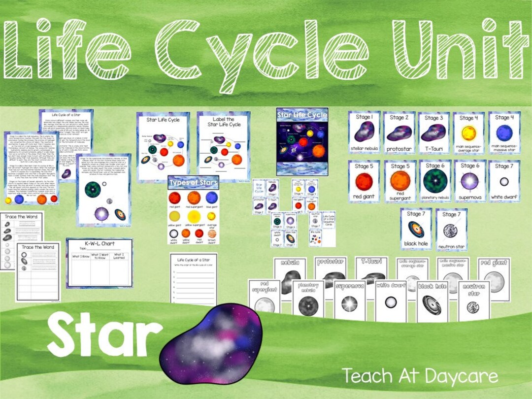 Life Cycle of a Star Science Curriculum Unit. Worksheets, Activities ...
