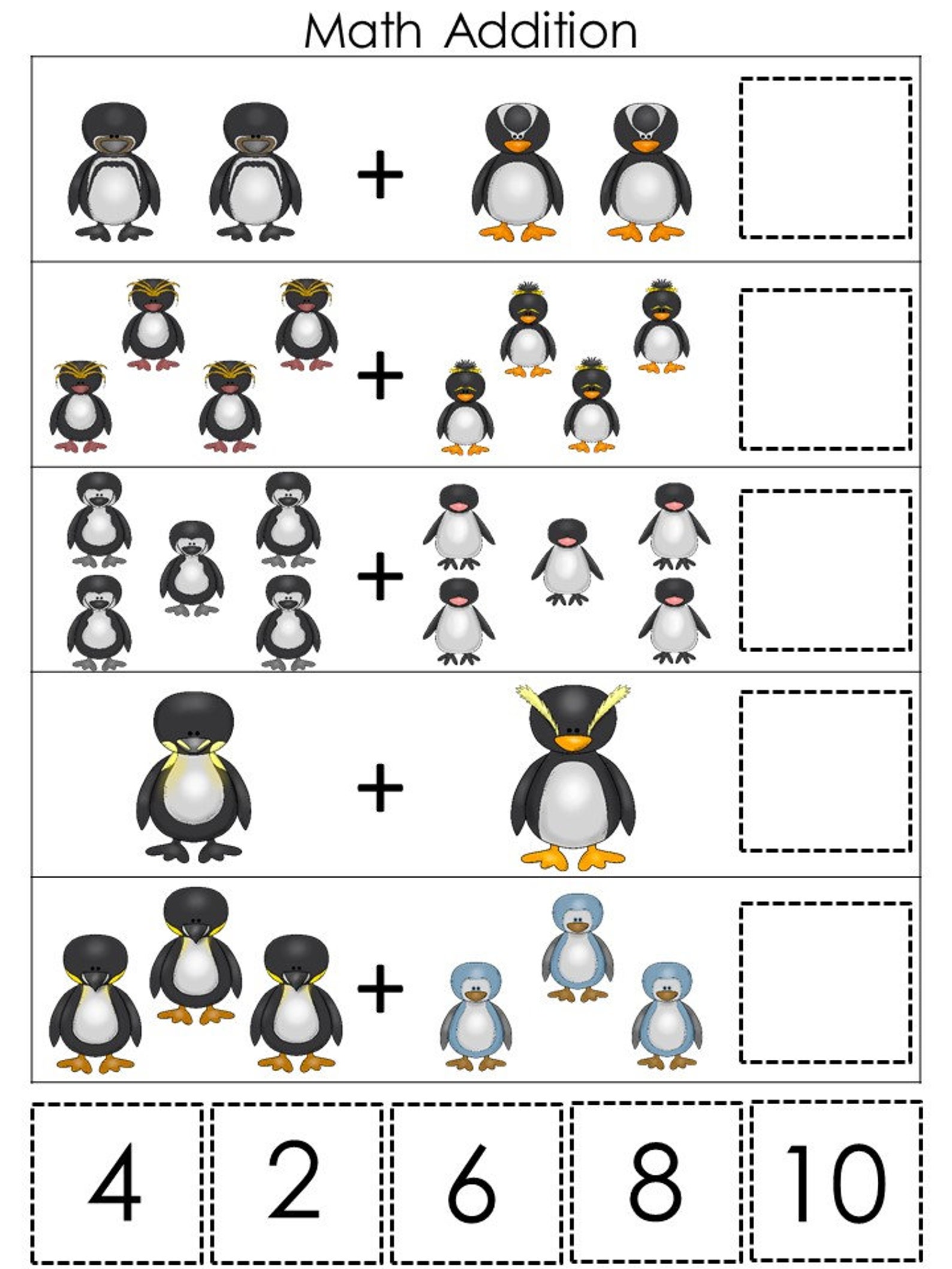 30 Penguins Printable Preschool Educational Games Download. - Etsy
