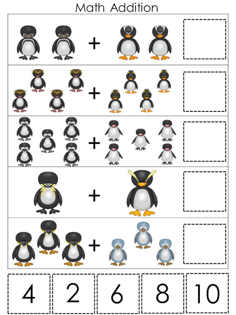 30 Penguins Printable Preschool Educational Games Download. - Etsy