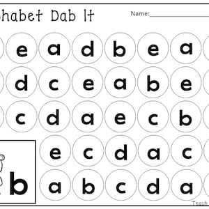26 Printable Alphabet Lowercase Dab It Worksheets. Preschool-kdg ...
