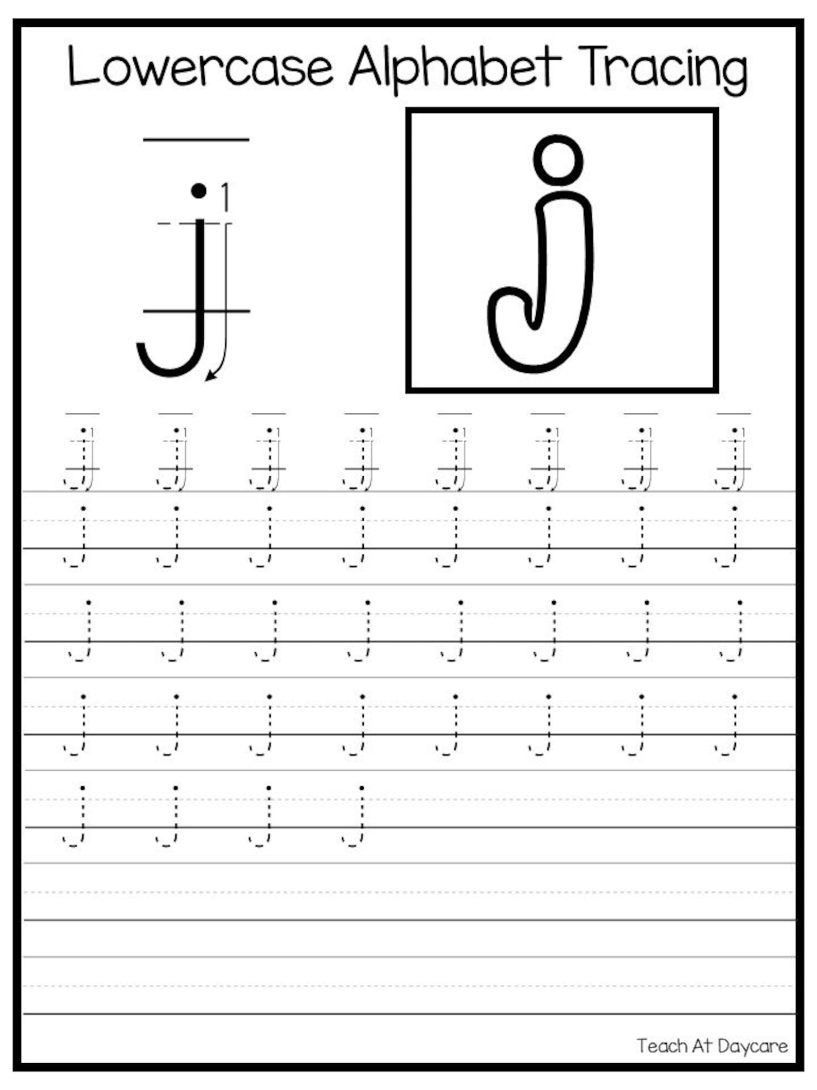26 Printable Lowercase Alphabet Tracing Worksheets. - Etsy