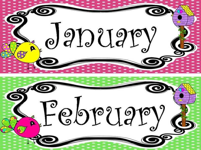 Bright Birdies Themed Printable Classroom Accessories and - Etsy