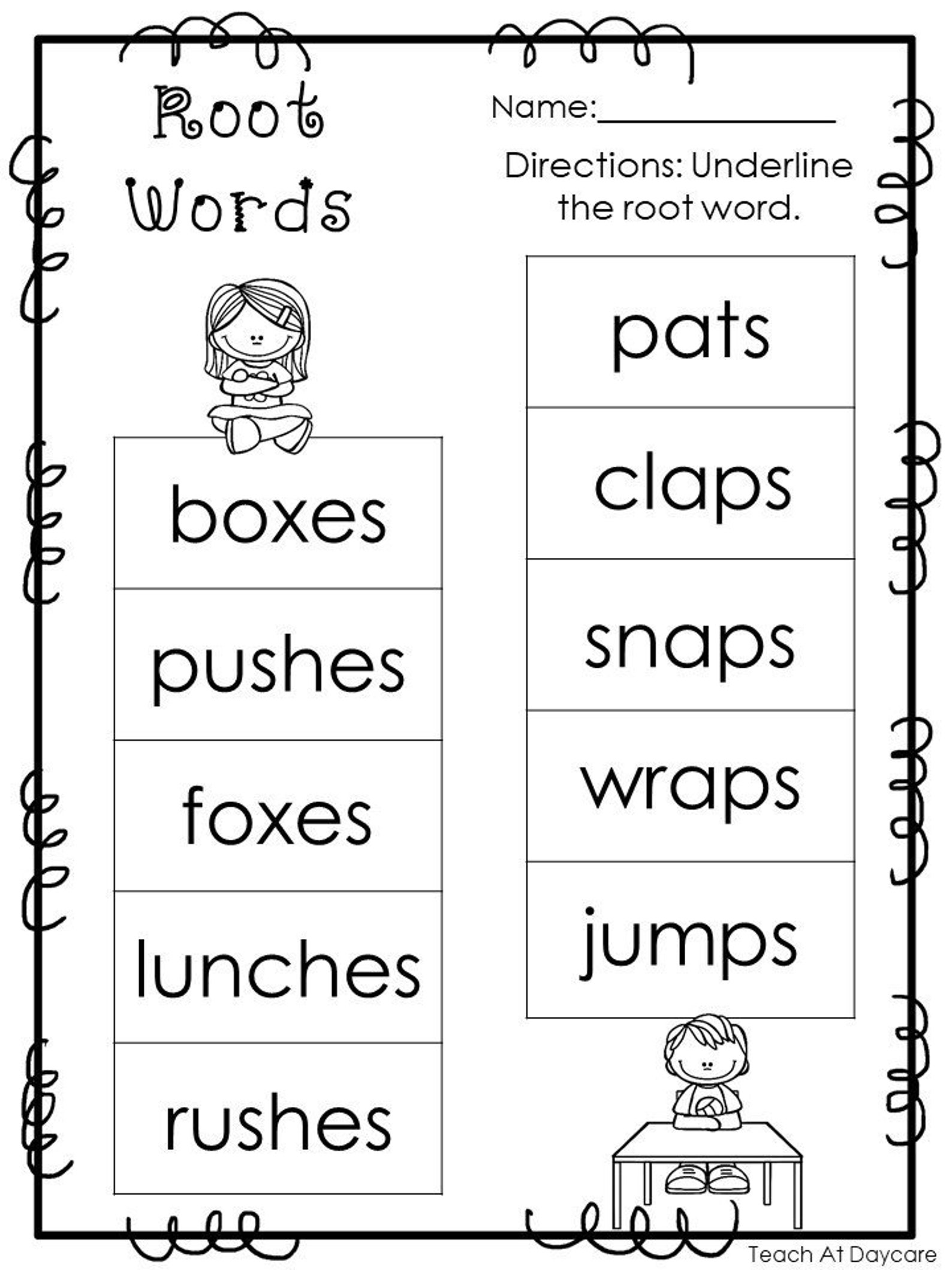 10 Printable Root Words Worksheets. 1st-3rd Grade ELA - Etsy