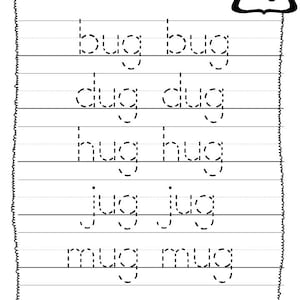 27 Printable Trace the CVC Word Worksheets. Preschool Phonics Activity ...