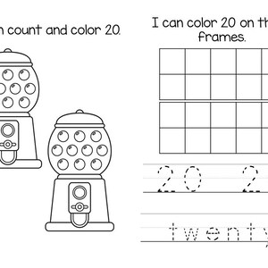 20 Number Mini Books Printable Worksheets in a ZIP File. Preschool-1st ...
