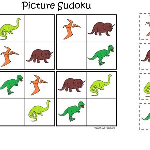30 Dinosaur Printable Preschool Educational Games Download. Games and ...