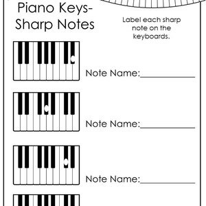 10 Label the Keys-music Notes Worksheets. Beginning Piano Music ...