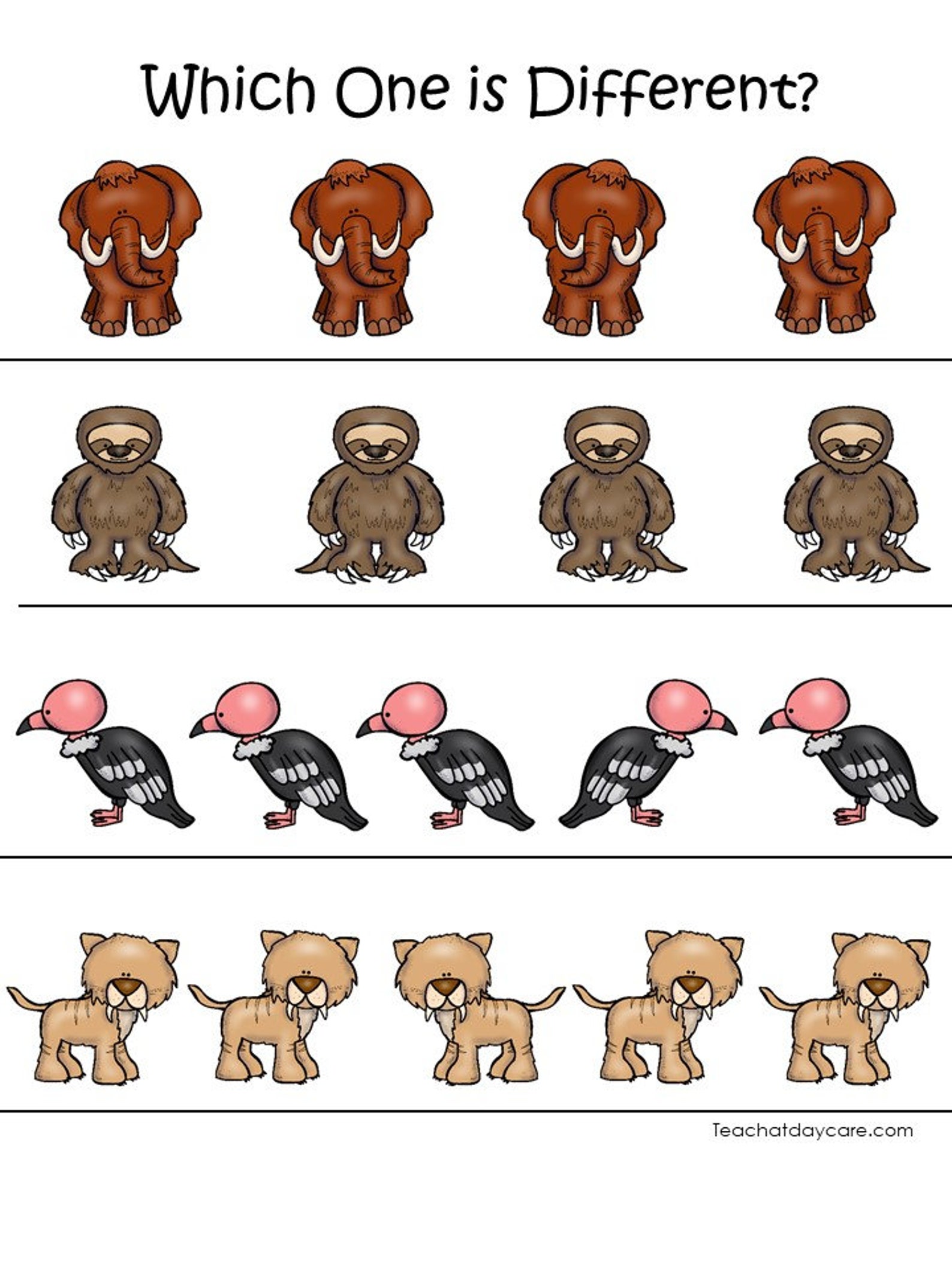 30 Printable Ice Age Animals Preschool Educational Games | Etsy