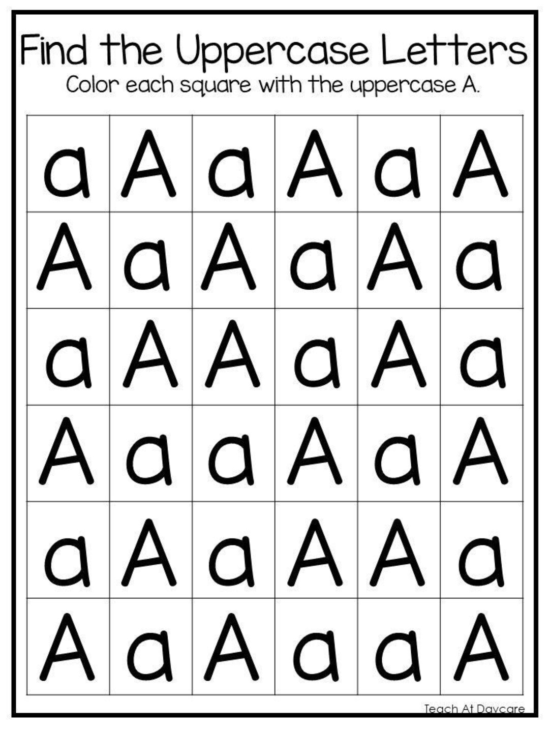 26 Find the Uppercase Letters Worksheets. Preschool-kindergarten ...