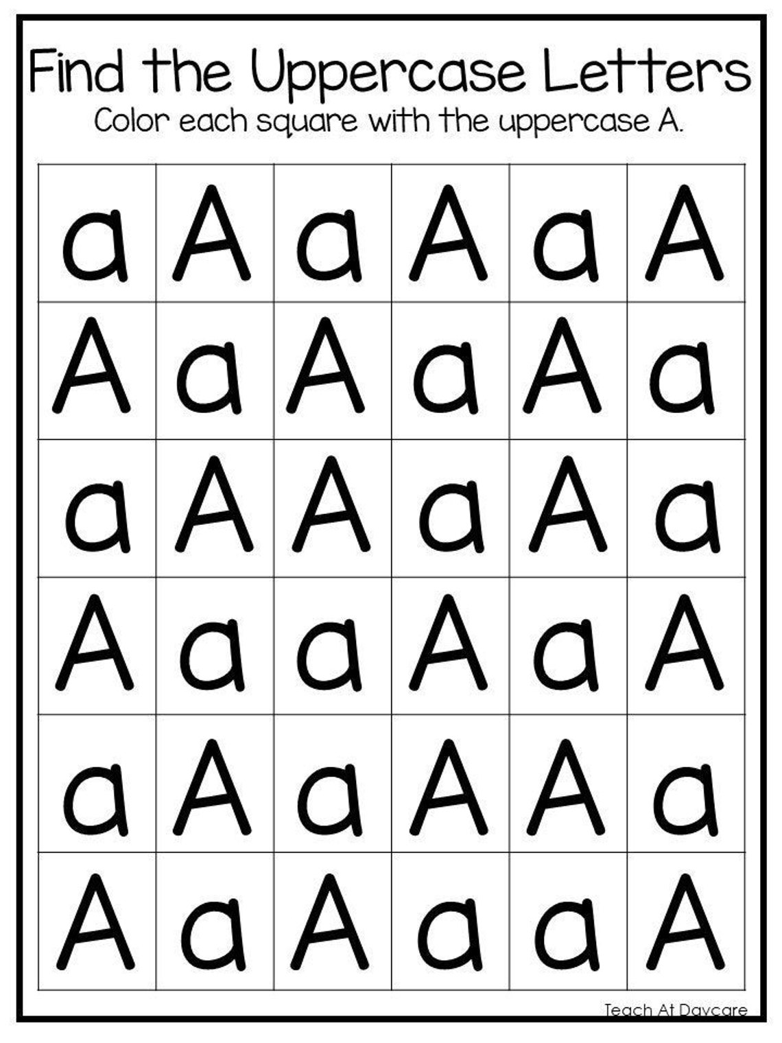 26 Find the Uppercase Letters Worksheets. - Etsy