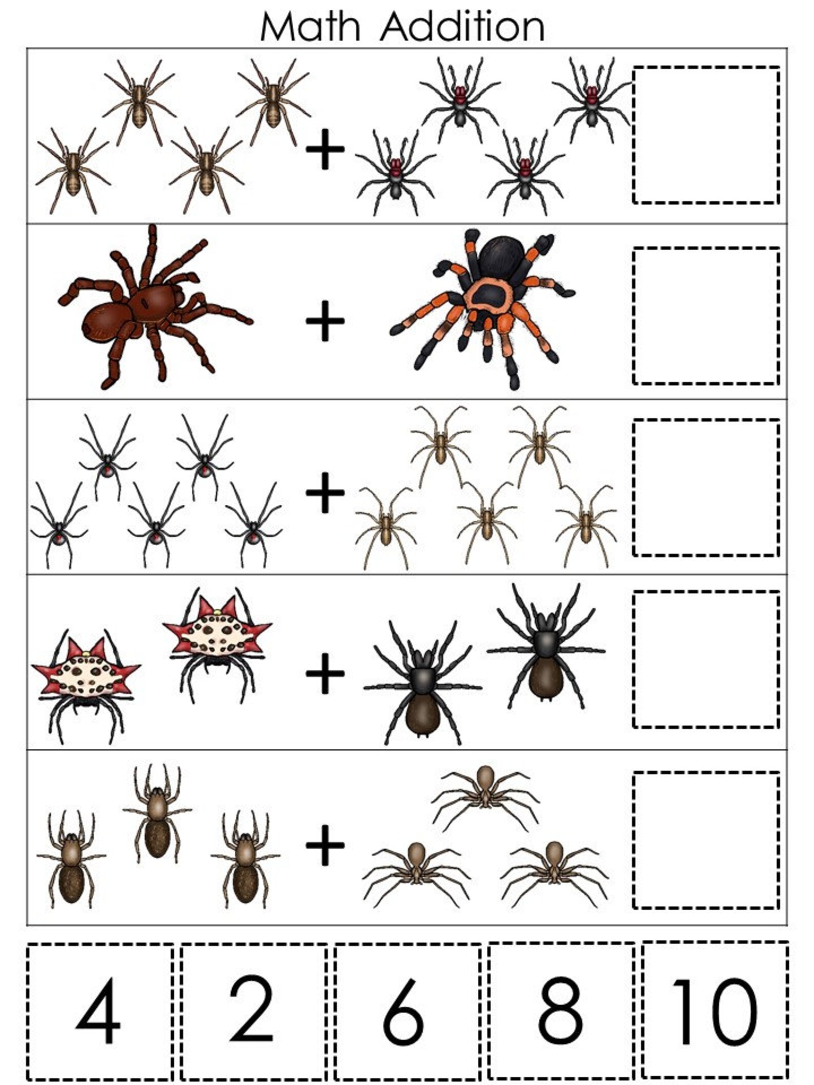 30 Spiders Printable Preschool Educational Games Download. Games and ...