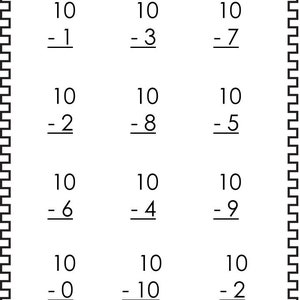 20 Printable Subtraction Worksheets. Numbers 1-10. Preschool-1st Grade ...