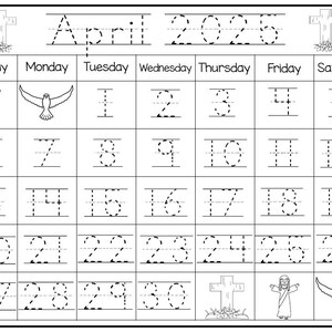 30 Tracing and Blank Themed 2025 Calendars. Preschool Handwriting and ...