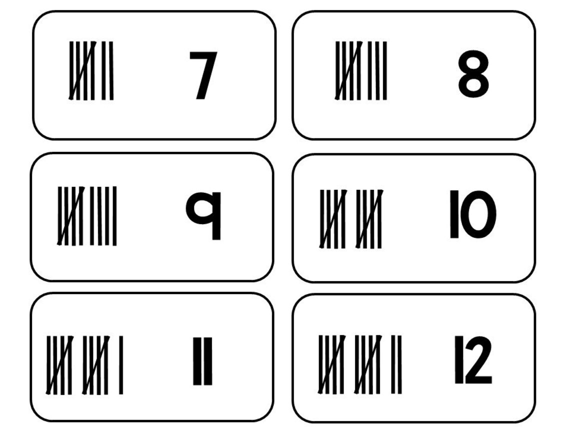 20 Printable Tally Marks Flashcards. Preschool-3rd Grade | Etsy Israel