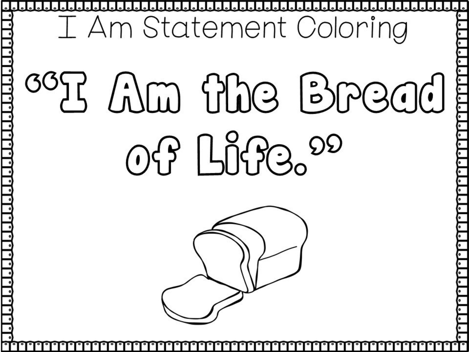 I Am Statements of Jesus Handwriting and Color Worksheets. | Etsy