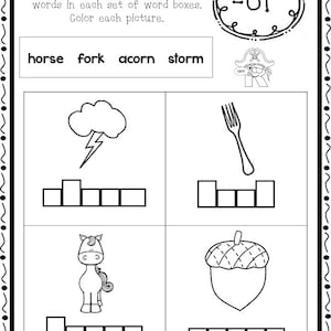 10 Printable R-controlled Vowel Words Box Write Worksheets ...