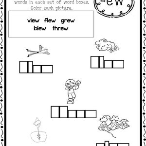 10 Printable Diphthongs Box Write Worksheets. Kindergarten-2nd Grade ...