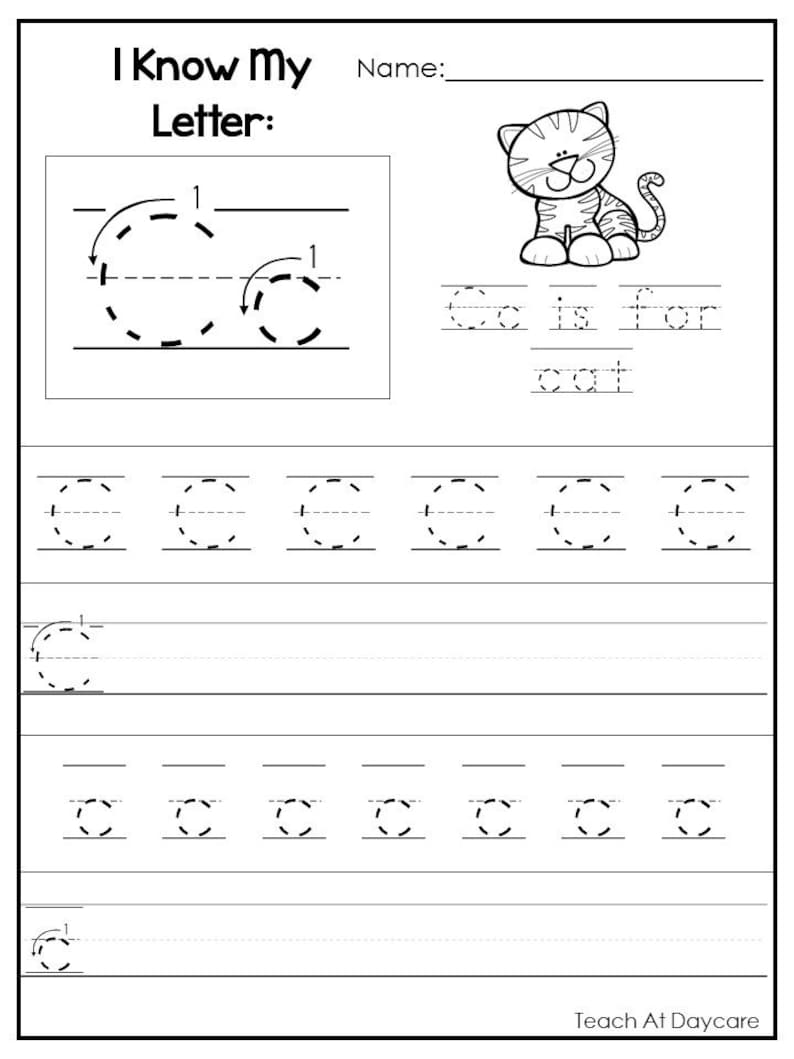 26 Printable Alphabet I Know My Letters Worksheets. | Etsy