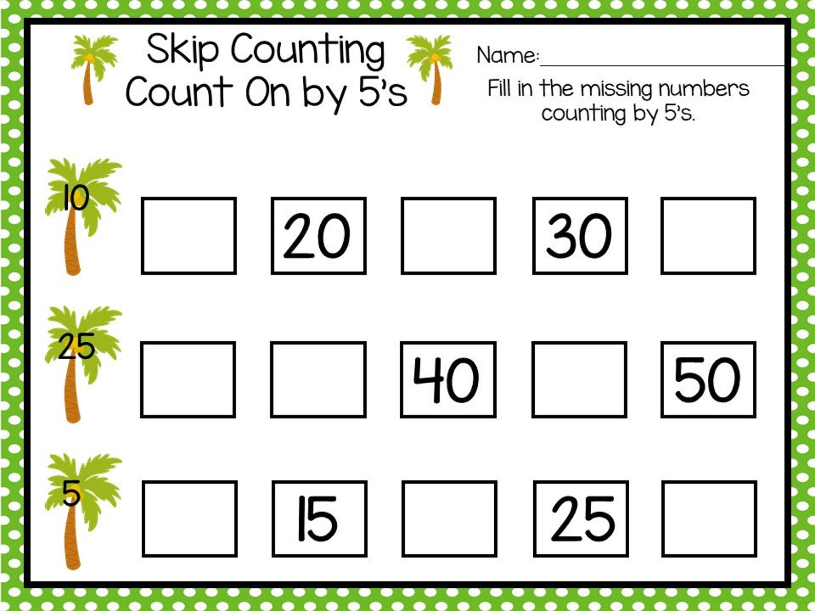 40 Printable Summer Themed Skip Counting Worksheets/work Mats. - Etsy