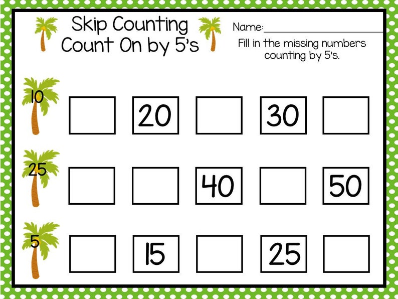 Summer Skip Counting Worksheets, Grades 1-3 (printable) - Etsy