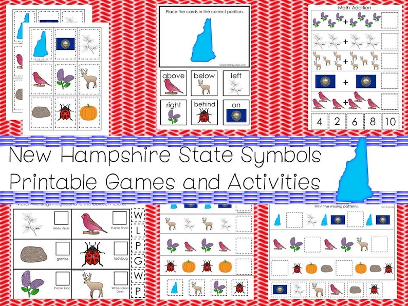 30 New Hampshire State Symbols Themed Learning Games Download. - Etsy
