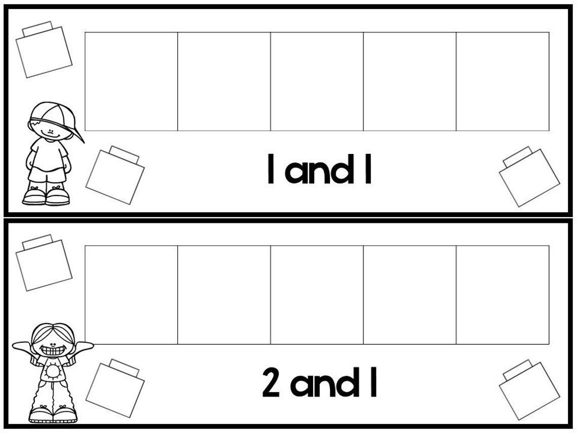 45 Printable Adding With Cubes Math Strips. Preschool-kdg-1st | Etsy