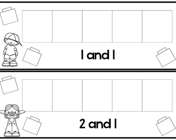 Snap Cubes Math Addition Cards, Adding, Numbers, Comparing, Toddler ...