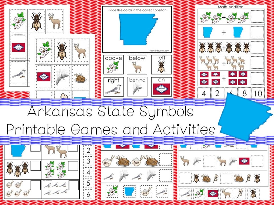 30 Arkansas State Symbols Themed Learning Games Download. ZIP File ...