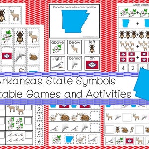 30 Arkansas State Symbols Themed Learning Games Download. ZIP File ...